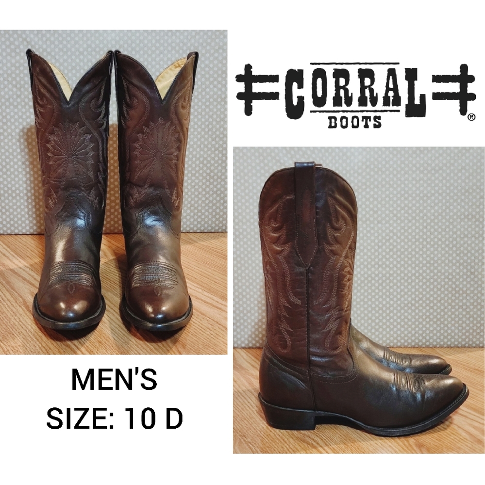 Corral Goat Skin Leather Western Boots - Men's Size 1… - Gem